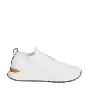 Brunello Cucinelli Techno Cotton Slip-on Runners With Embroidered Logo