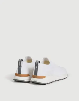 Brunello Cucinelli Techno Cotton Slip-on Runners With Embroidered Logo