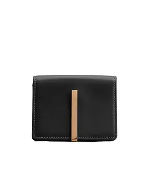 TOD'S Snap Button Business Card Holder - Black