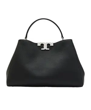 Tory Burch Eleanor T-logo Grained Leather Top Handle Bag - Black