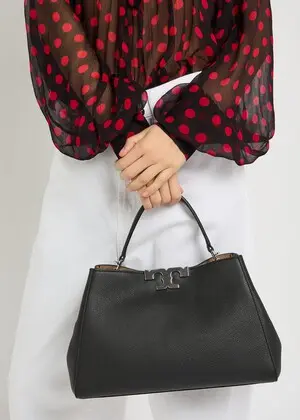 Tory Burch Eleanor T-logo Grained Leather Top Handle Bag