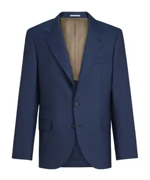 Brunello Cucinelli Super 150s Virgin-wool Houndstooth Blazer - Blue