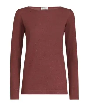 Brunello Cucinelli Sparkling Cashmere And Silk Lightweight Sweater - Ruby