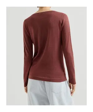 Brunello Cucinelli Sparkling Cashmere And Silk Lightweight Sweater - Ruby