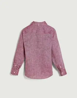 Brunello Cucinelli Button-down Motif Linen Shirt