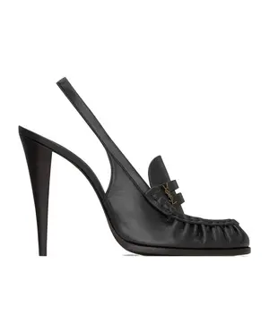 Saint Laurent Round-toe High-heeled Sandals - Black