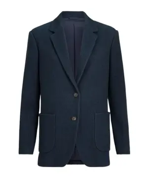 BRUNELLO CUCINELLI Sparkling Cotton And Viscose English Rib Knit Blazer With Monili