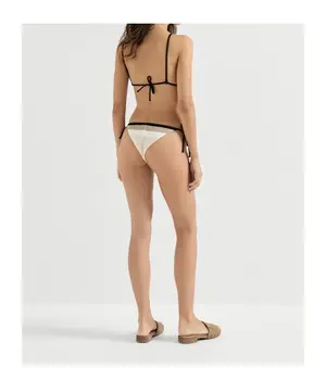 Brunello Cucinelli Cotton Net Knit Bikini Bottoms