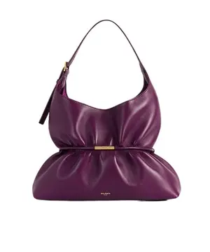 Balmain Sphynx Medium Bag In Smooth Leather - Purple