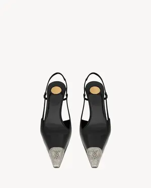 Saint Laurent Jeanne Slingback Pumps - Black