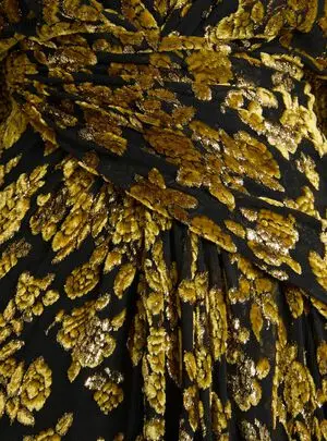 Balmain Long Velvet Jacquard Floral Print Gown