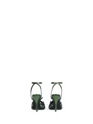 Balmain Python-effect Leather Cage Sandals