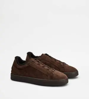 TOD'S Suede Shearling Lined Sneakers
