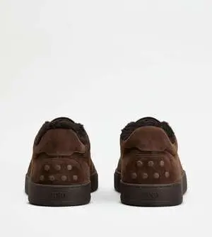 TOD'S Suede Shearling Lined Sneakers