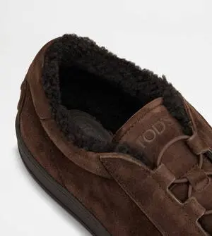 TOD'S Suede Shearling Lined Sneakers