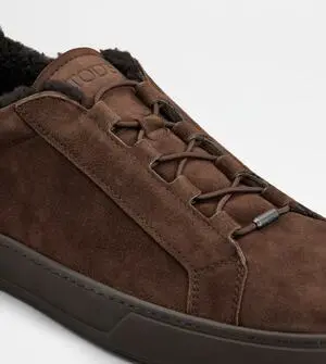 TOD'S Suede Shearling Lined Sneakers