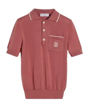 Brunello Cucinelli Logo Knitted Polo Shirt