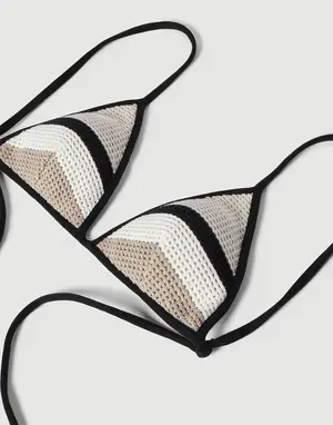 Brunello Cucinelli Cotton Net Knit Bikini Top