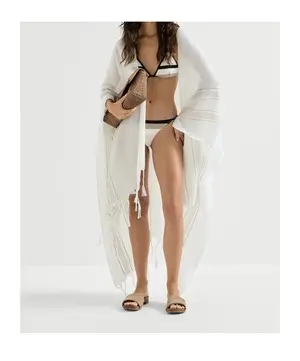 Brunello Cucinelli Cotton Net Knit Bikini Top