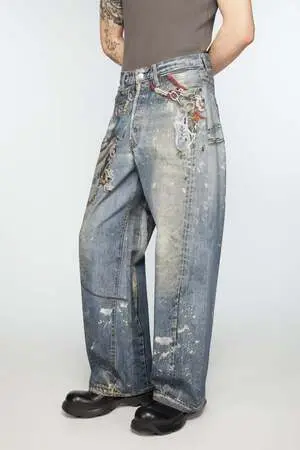 Acne Studios Loose Fit Wide Leg Jeans