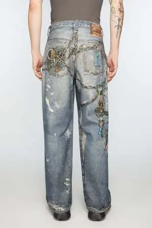 Acne Studios Loose Fit Wide Leg Jeans