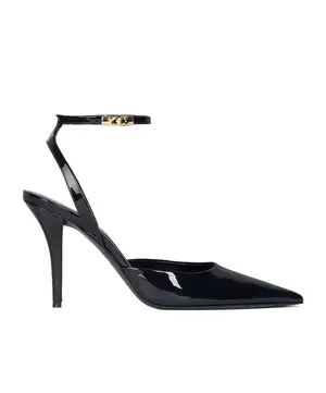 Balmain Patent Leather Strappy Stiletto Pumps - Blue