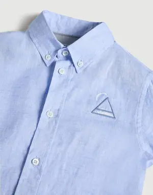 Brunello Cucinelli Button-down Collar Motif Linen Shirt
