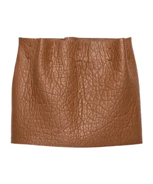 Prada Nappa Leather Mini Skirt - Cognac