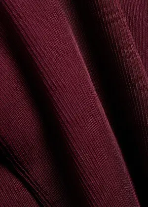 SELF-PORTRAIT Keyhole Ribbed Stretch-knit Top