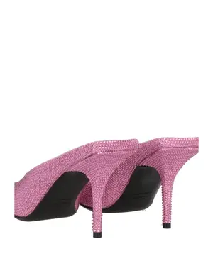 Balenciaga Crystal-embellished Leather High Heel Mules