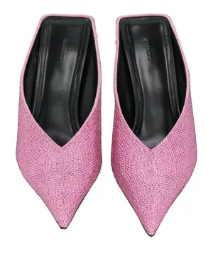 Balenciaga Crystal-embellished Leather High Heel Mules