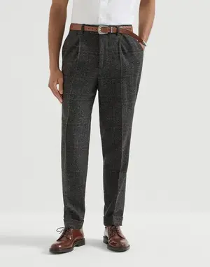 Brunello Cucinelli Prince Of Wales Flannel Trousers