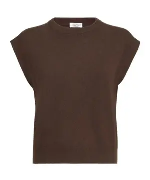 Brunello Cucinelli Cashmere Knit T-shirt With Monili