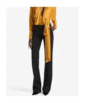Balmain Low-waisted Wool Satin Trousers