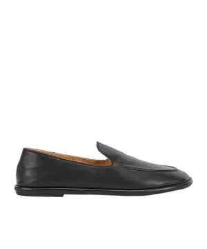 THE ROW Canal Leather Loafers - Black