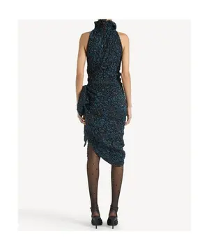 Balmain Draped Cloqué Jacquard Dress