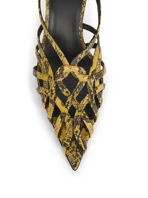 Balmain Python-effect Leather Cage Sandals