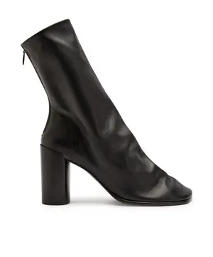 LEMAIRE Glove 80 Leather Ankle Boots - Black