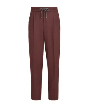 Brunello Cucinelli Brunello Cucinelli Virgin Wool And Cashmere Flannel Trousers Burned