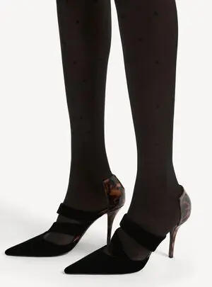Balmain Velvet And Printed Patent Leather Pumps