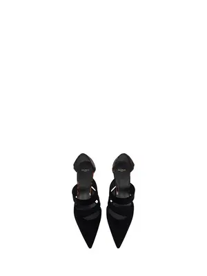 Balmain Velvet And Printed Patent Leather Pumps
