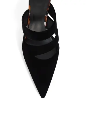 Balmain Velvet And Printed Patent Leather Pumps