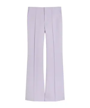 Chloé Pintuck Flared-leg Wool Trousers - White
