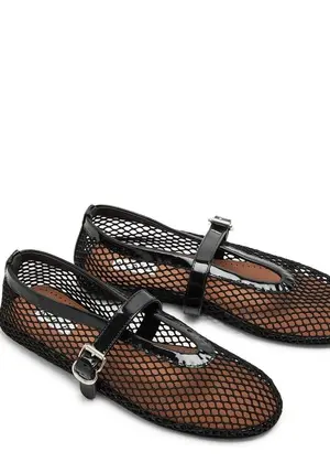 Alaïa Mesh Ballet Flats - Black