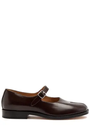 MAISON MARGIELA Tabi Leather Mary Jane Flats - Black