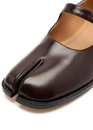 MAISON MARGIELA Tabi Leather Mary Jane Flats - Black