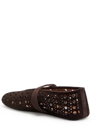 Alaïa Vienne Cut-out Suede Ballet Flats