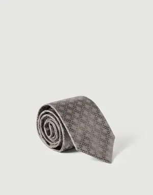 Brunello Cucinelli Silk Tie With Geometric Floral Pattern