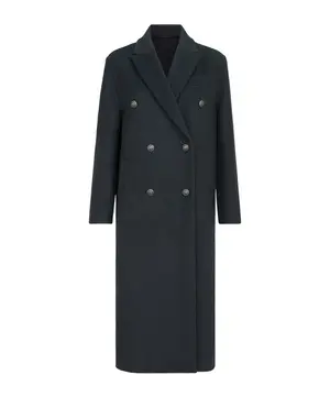 Brunello Cucinelli Hand-crafted Double-faced Cashmere Coat With Monili