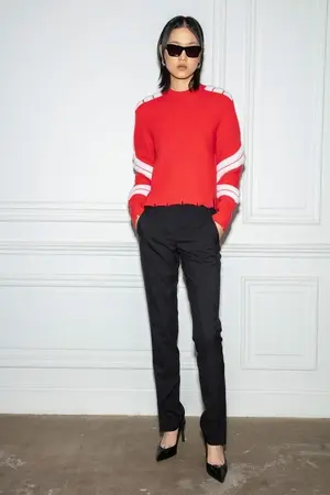 Zadig&Voltaire Long Sleeve Wool Sweater With Contrast Stitching